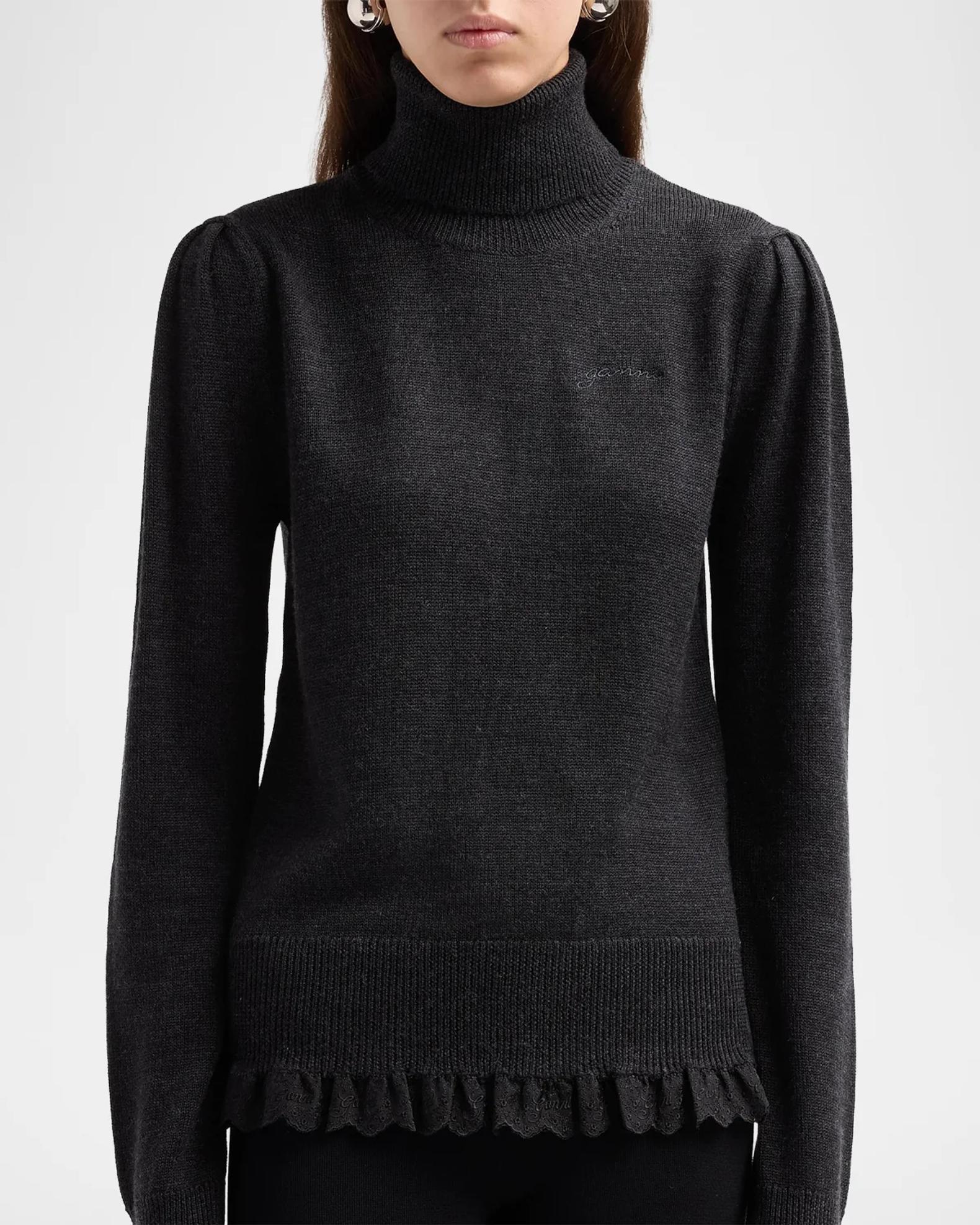 Ganni Merino Wool Turtleneck Sweater | Neiman Marcus