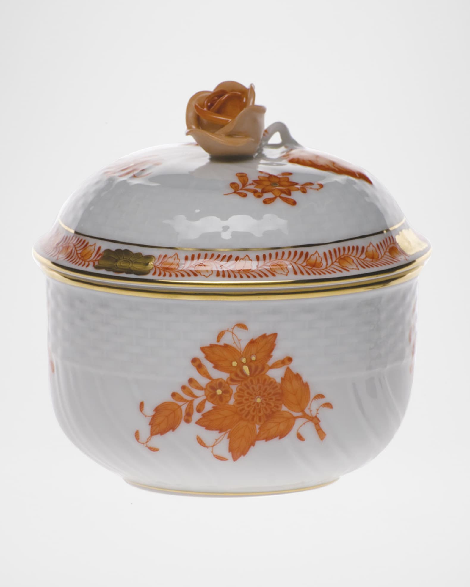 Herend Chinese Bouquet Rust Sugar Bowl | Neiman Marcus