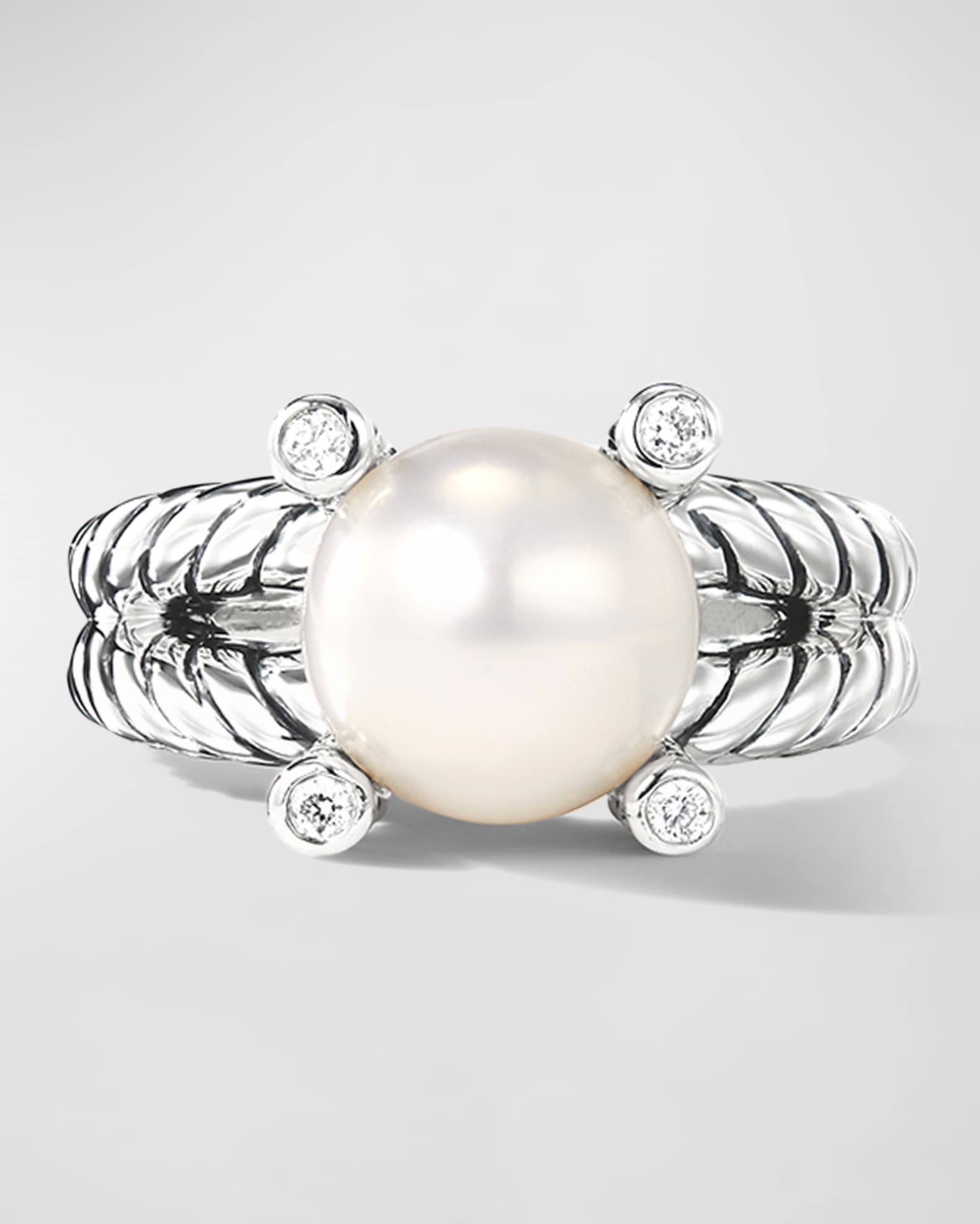 David Yurman Cable Pearl Ring with Diamonds | Neiman Marcus