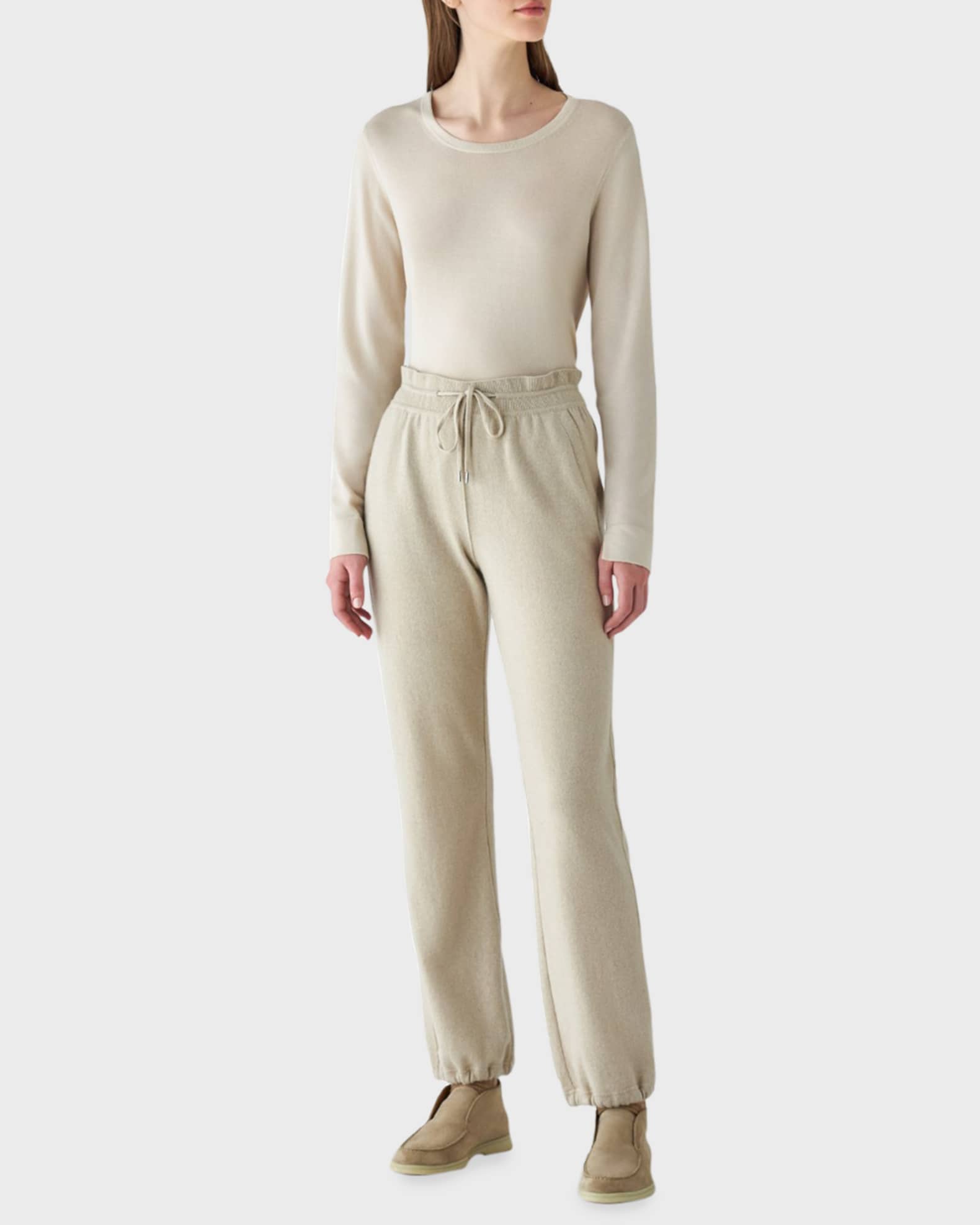 Loro Piana Merano Cashmere Drawstring Jogger Pants | Neiman Marcus