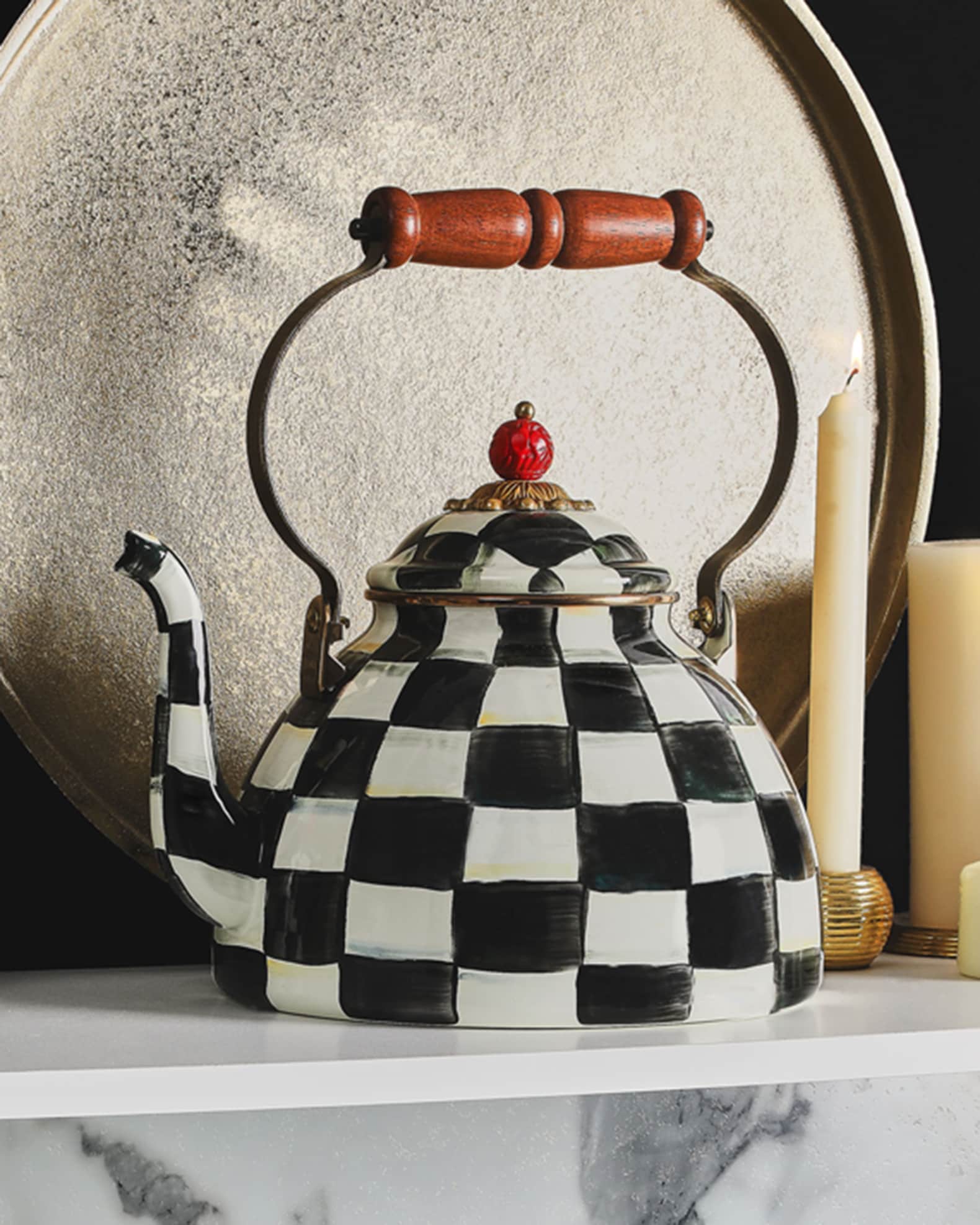 MacKenzie-Childs Courtly Check Three-Quart Tea Kettle | Neiman Marcus