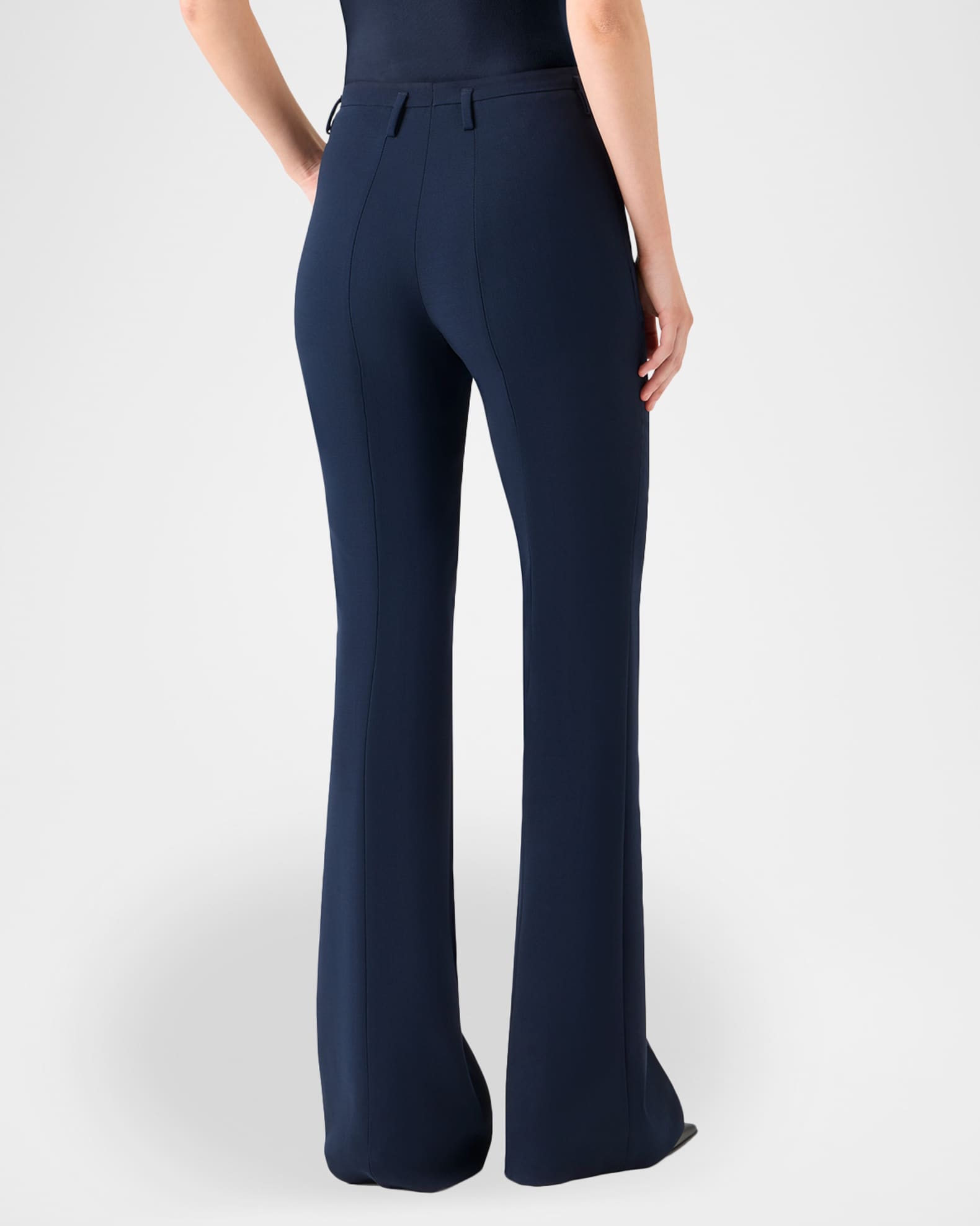 Akris Farrah Boot-Cut Mid-Rise Wool Pants | Neiman Marcus