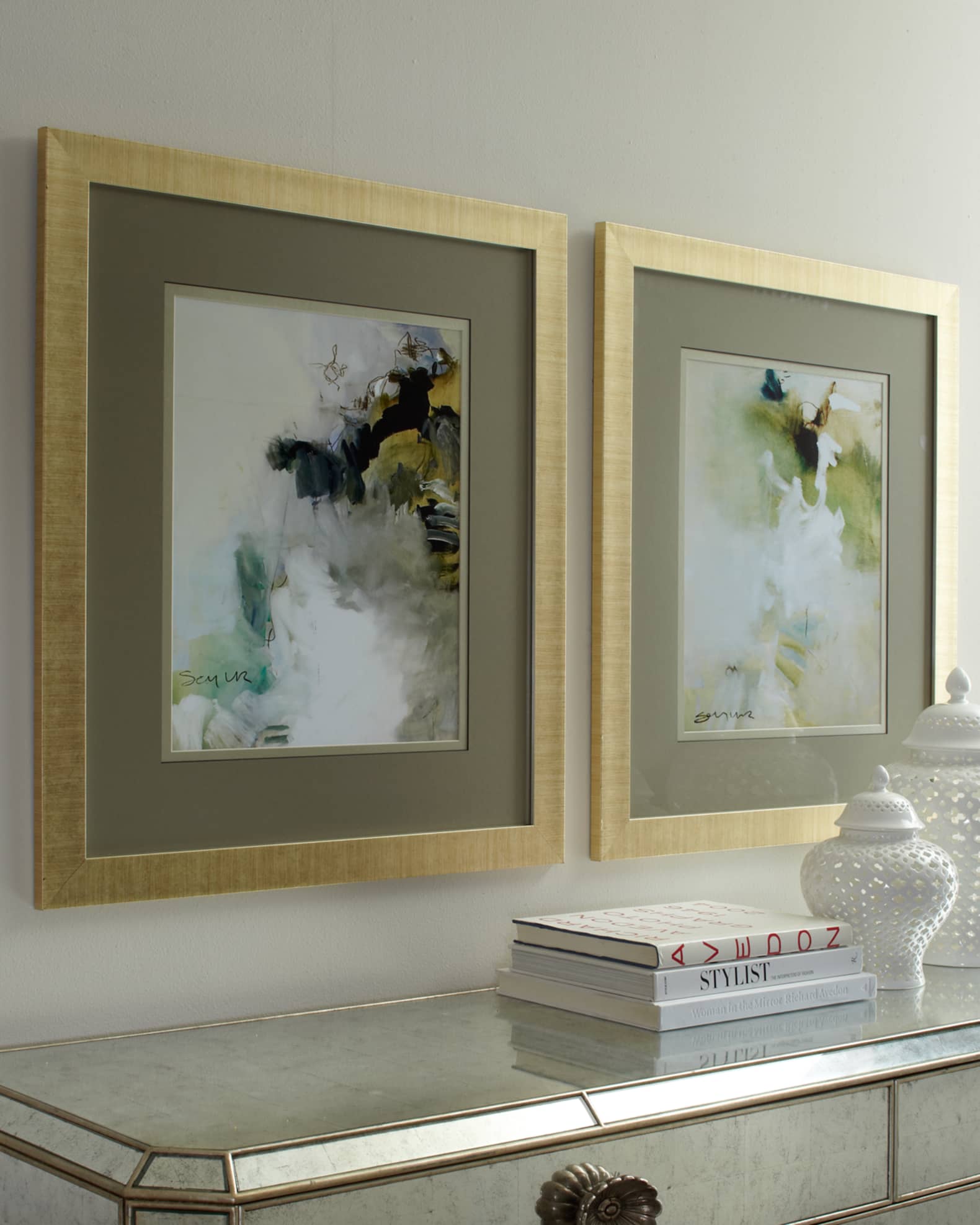 Two "Overjoyed" Abstract Giclee on Canvas Wall Art Set | Neiman Marcus