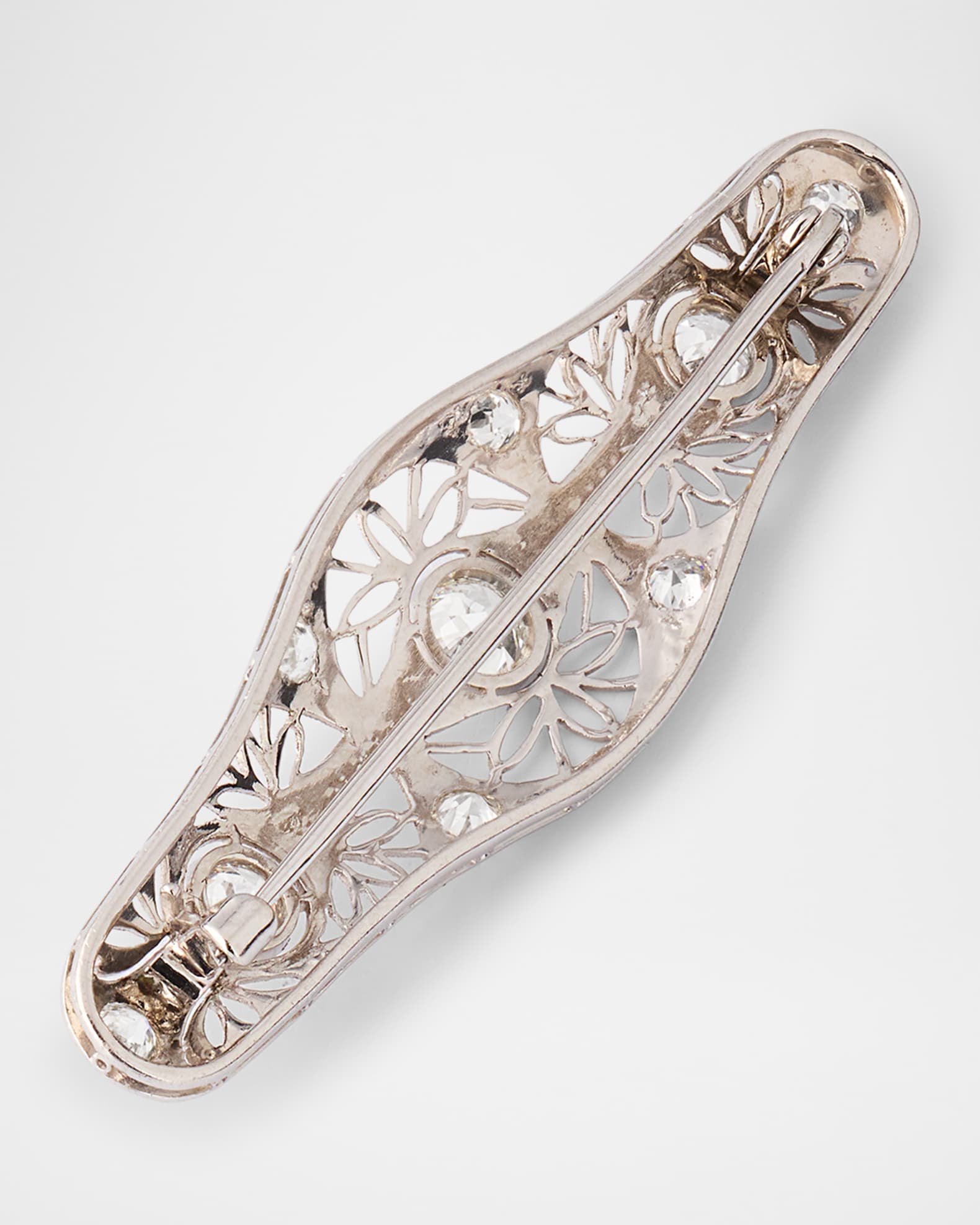 NM Estate Estate Art Deco Platinum Diamond Filigree Bar Pin | Neiman Marcus