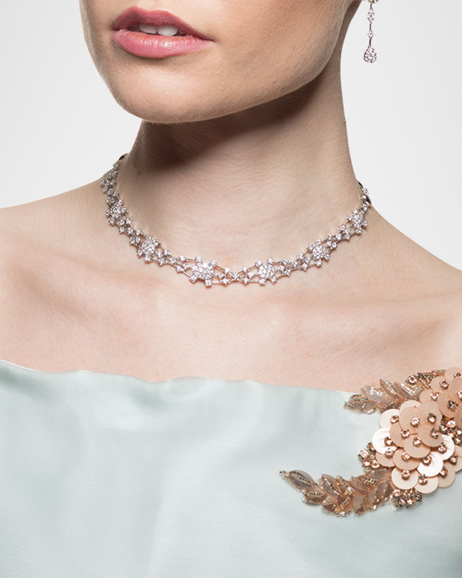 Andreoli 18K White Gold Diamond Collar Necklace | Neiman Marcus