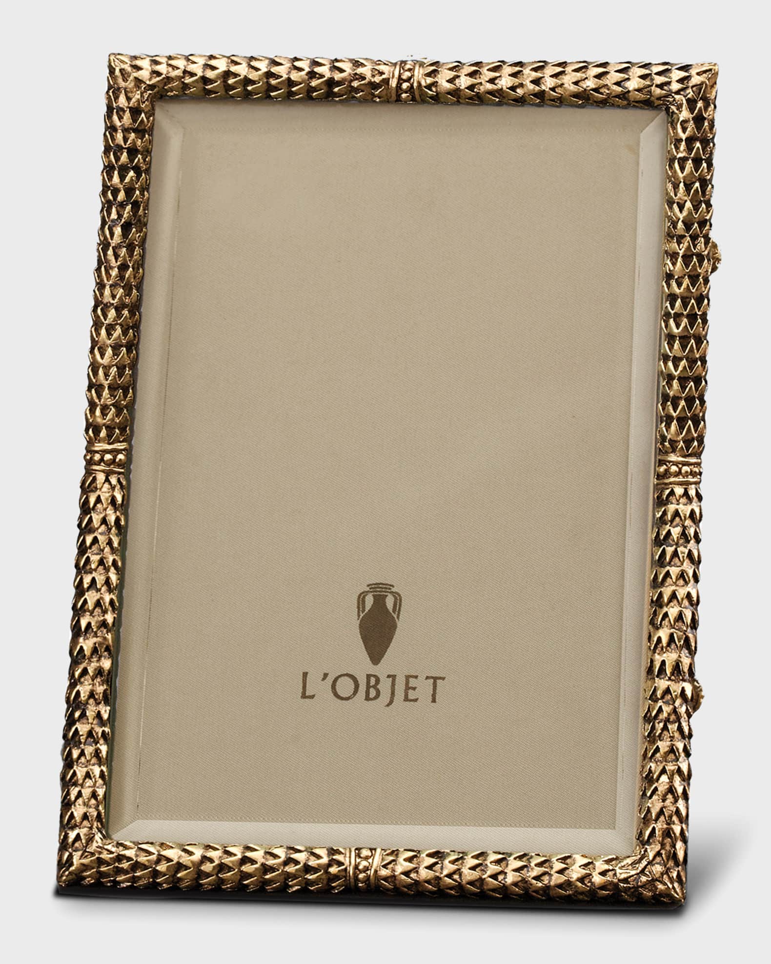 L'Objet Scales 24k Gold-Plated Picture Frame, 4" x 6" | Neiman Marcus